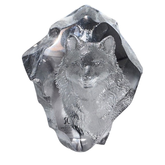 Mats Jonasson | Art | Mats Jonasson Sweden Lead Crystal Wolf Sculpture ...